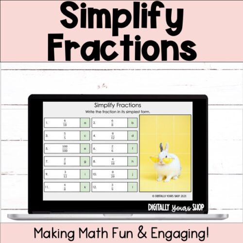 Simplify Fractions - Fractions in Simplest Form - Self-Checking ...