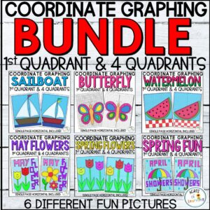 Spring Coordinate Plane Graphing Mystery Pictures Bundle | Math ...