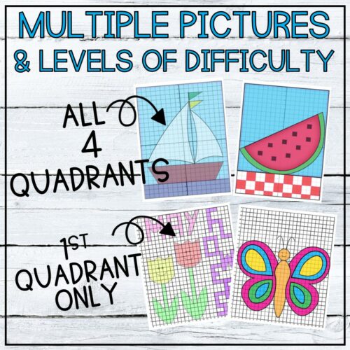 Spring Coordinate Plane Graphing Mystery Pictures Bundle | Math ...