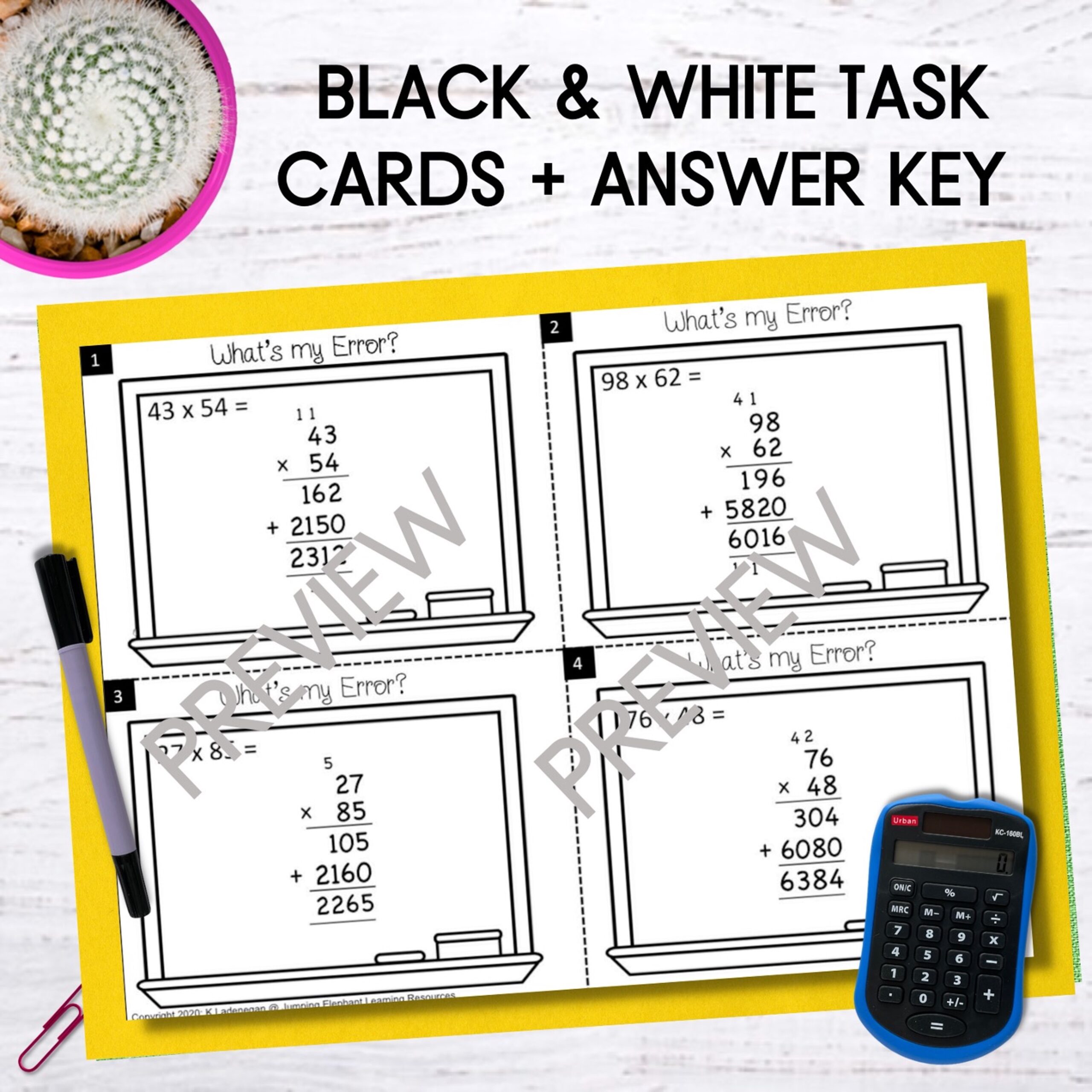 Error Analysis 2 Digit by 2 Digit Multiplication Standard Form Google ...