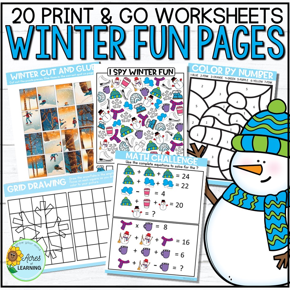 Winter Color By Number | Word Search | Printable Fun Pages | Made By ...