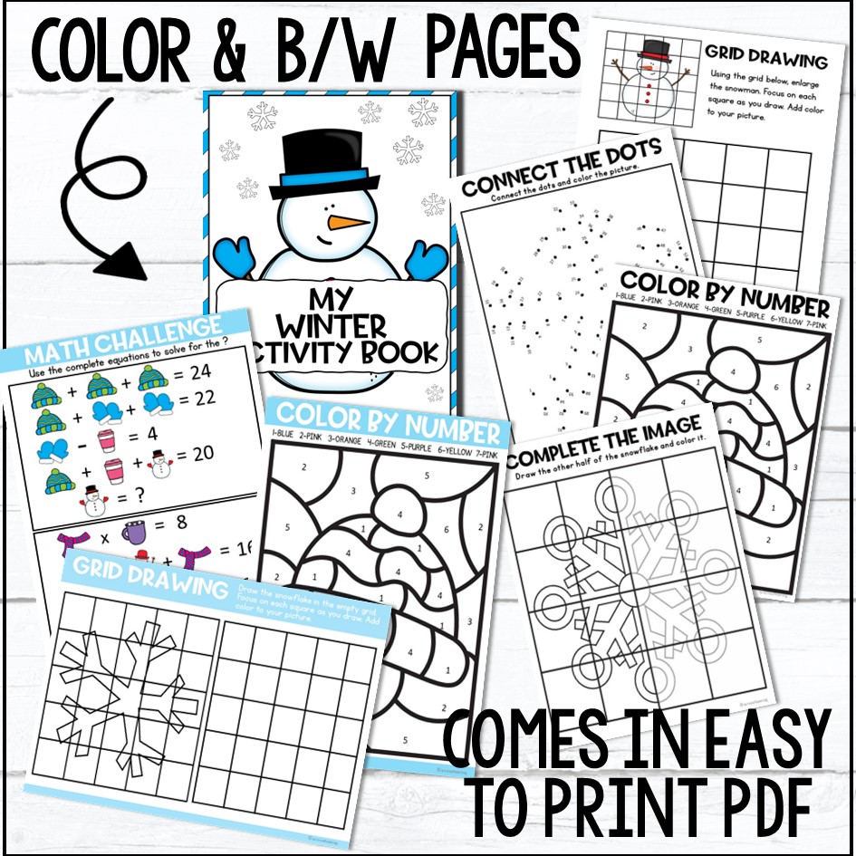 Winter Color By Number | Word Search | Printable Fun Pages | Made By ...