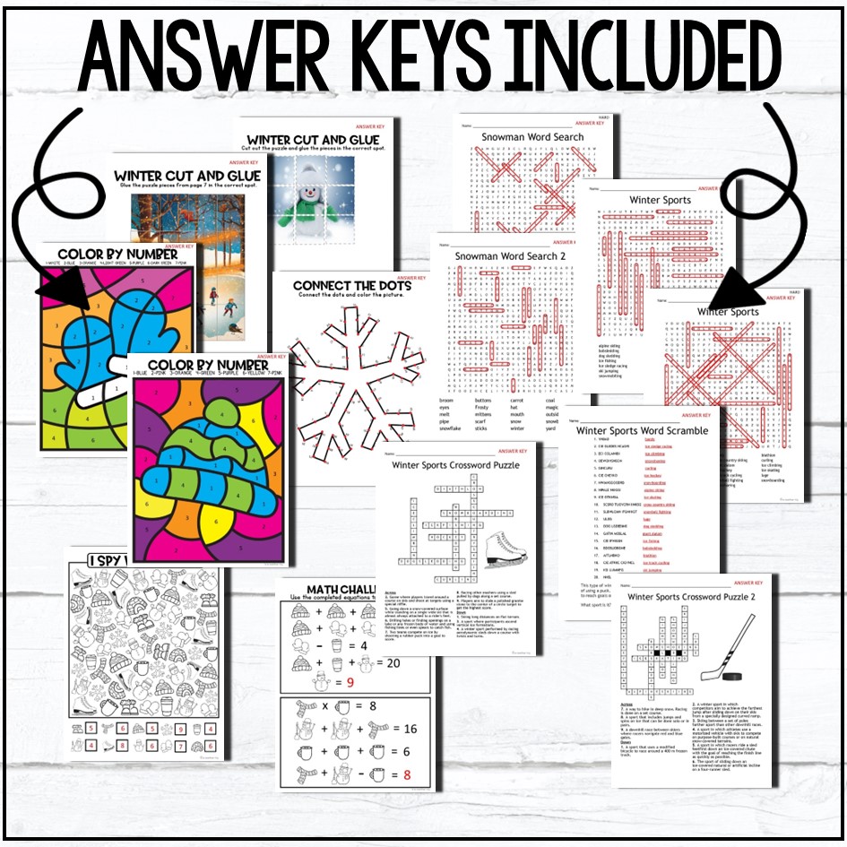 Winter Color By Number | Word Search | Printable Fun Pages | Made By ...