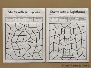 Color By Code Alphabet Beginning Sound Worksheets | Made By Teachers