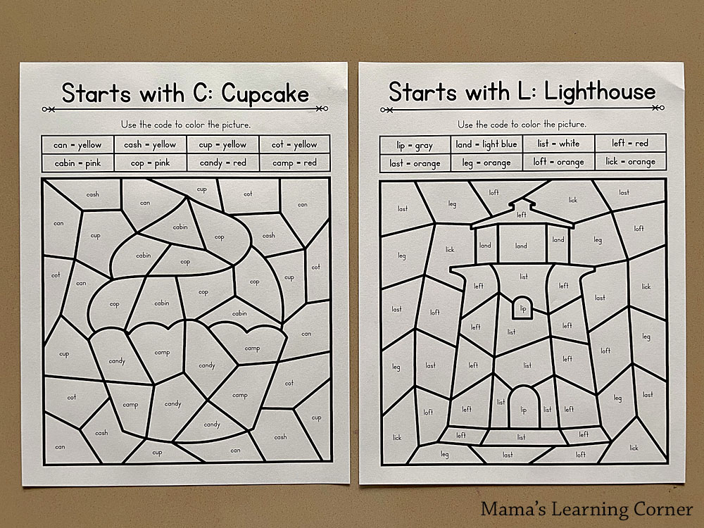 Color By Code Alphabet Beginning Sound Worksheets | Made By Teachers