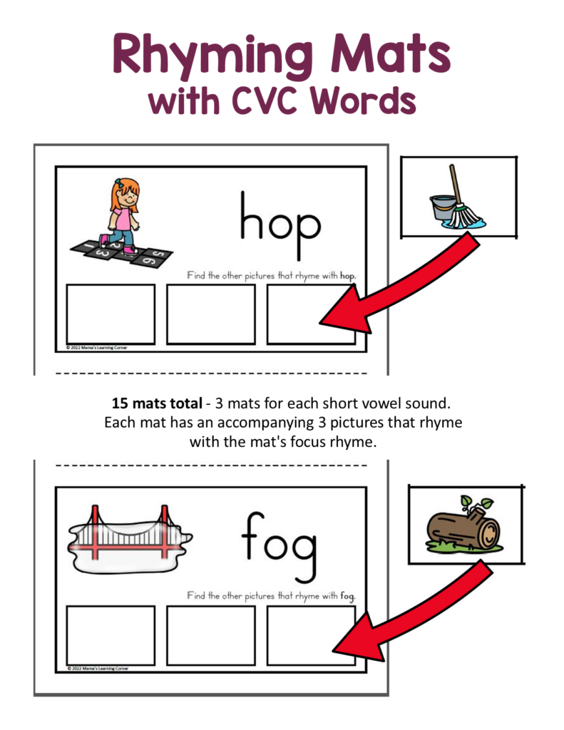 Rhyming Mats with CVC Words | Made By Teachers