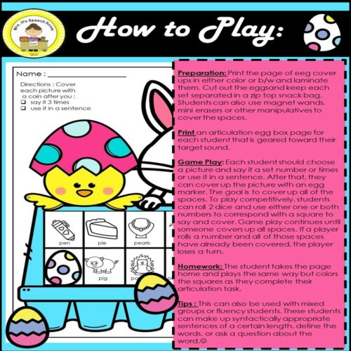 Easter Speech Therapy Articulation Activity | Made By Teachers