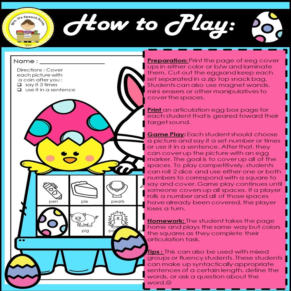 Easter Speech Therapy Articulation Activity | Made By Teachers
