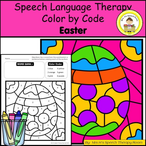 Easter Color by Code Speech Therapy | Made By Teachers