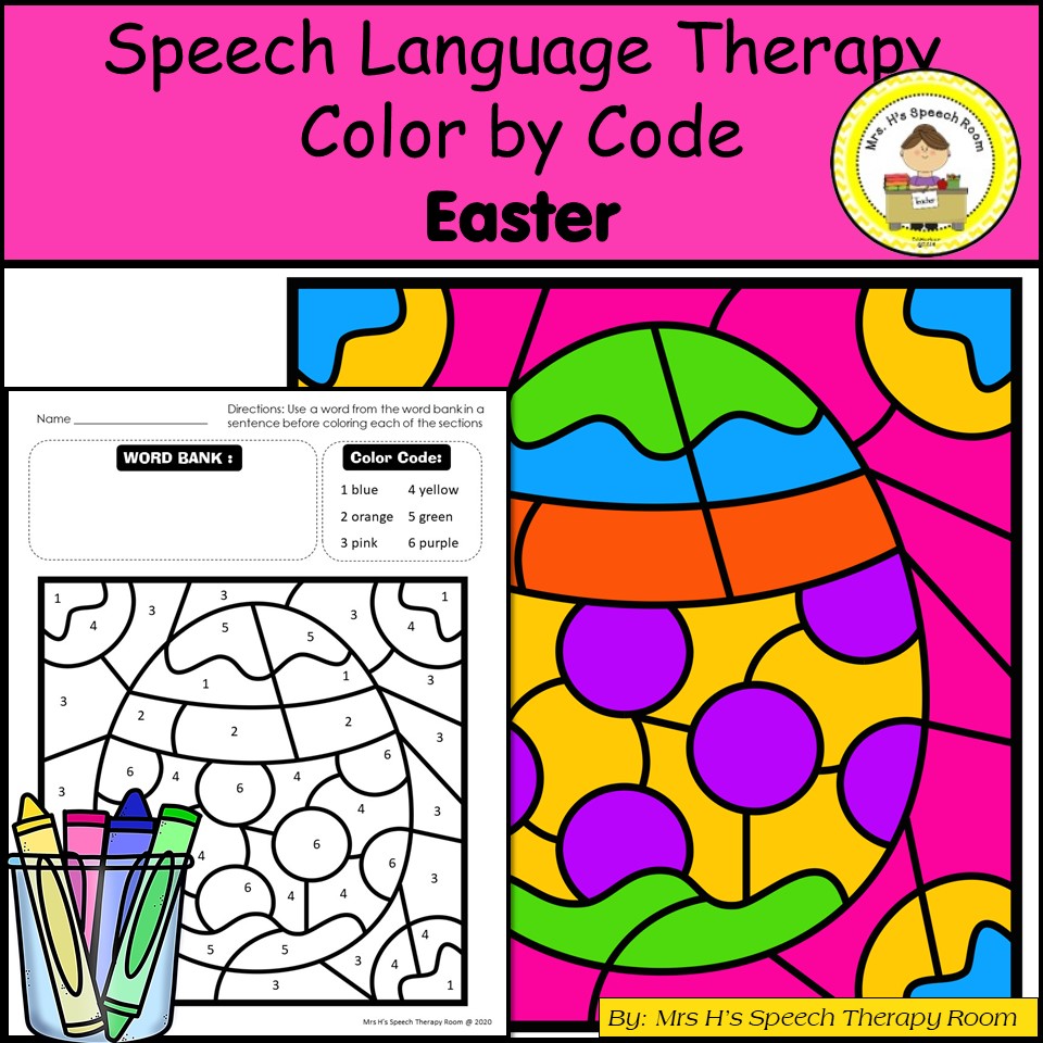 Easter Color by Code Speech Therapy | Made By Teachers