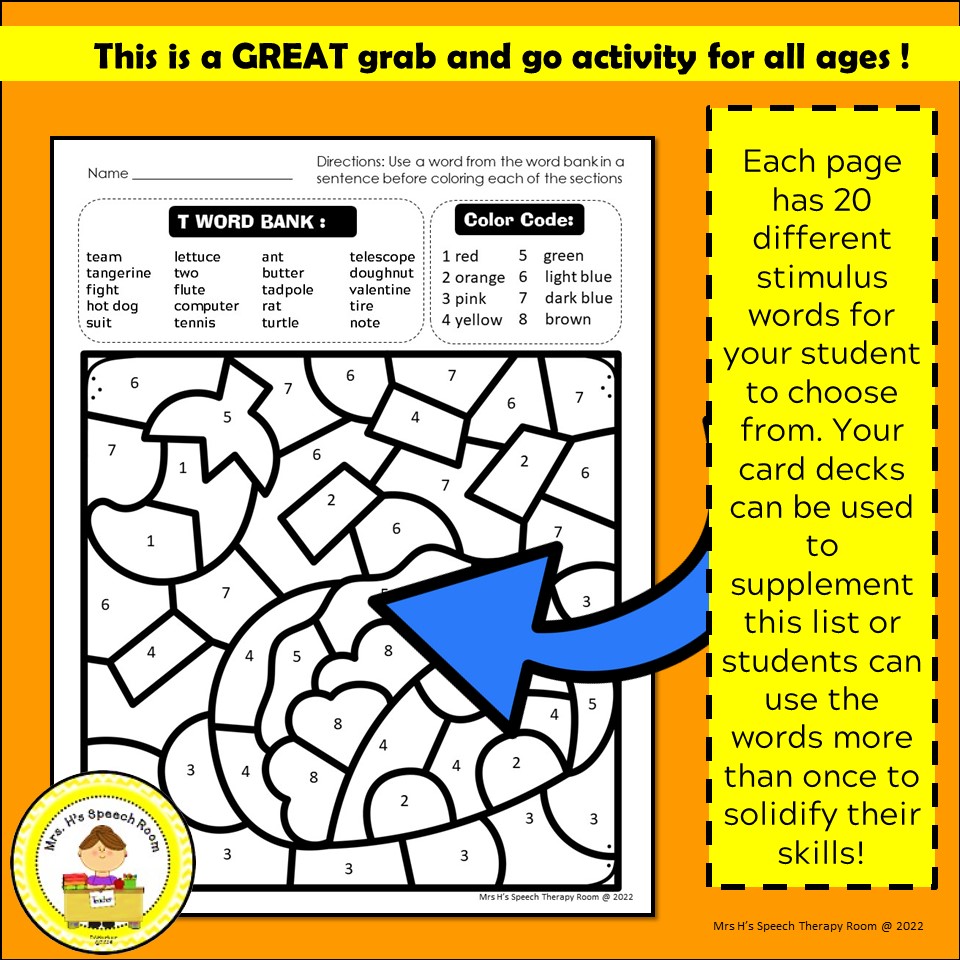 Taco Tuesday Color by Code Speech Therapy | Made By Teachers