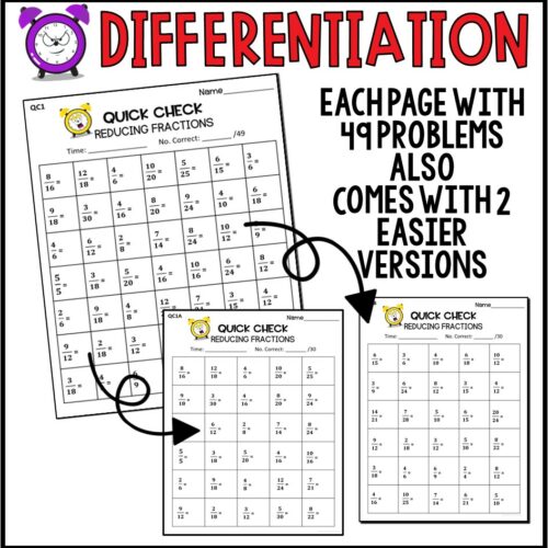 Fractions Timed Tests | Reducing Fractions Mad Minutes | Made By Teachers
