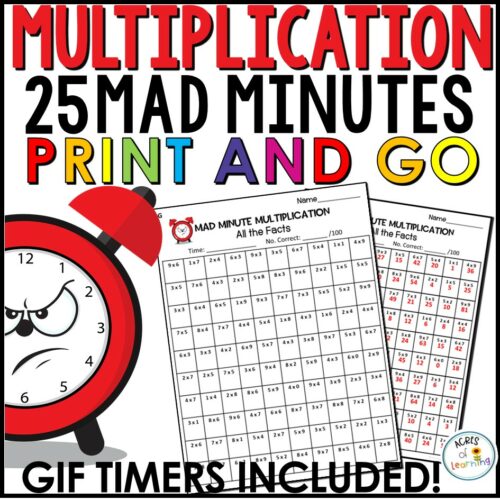 Math Facts Fluency | Mad Minutes | Timed Multiplication Tests | Made By ...