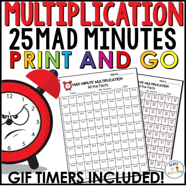Math Facts Fluency | Mad Minutes | Timed Multiplication Tests | Made By ...