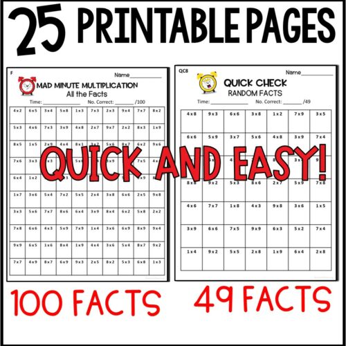 Math Facts Fluency | Mad Minutes | Timed Multiplication Tests | Made By ...