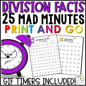 Math Facts Fluency | Mad Minutes | Timed Division Tests | Made By Teachers