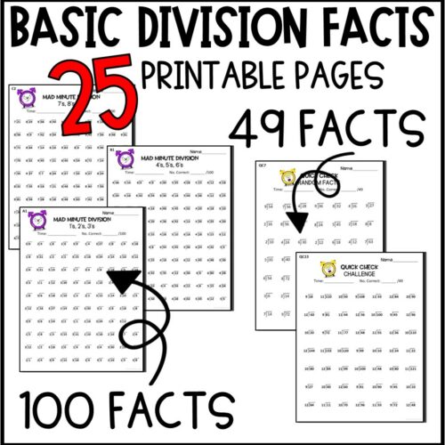 Math Facts Fluency | Mad Minutes | Timed Division Tests | Made By Teachers