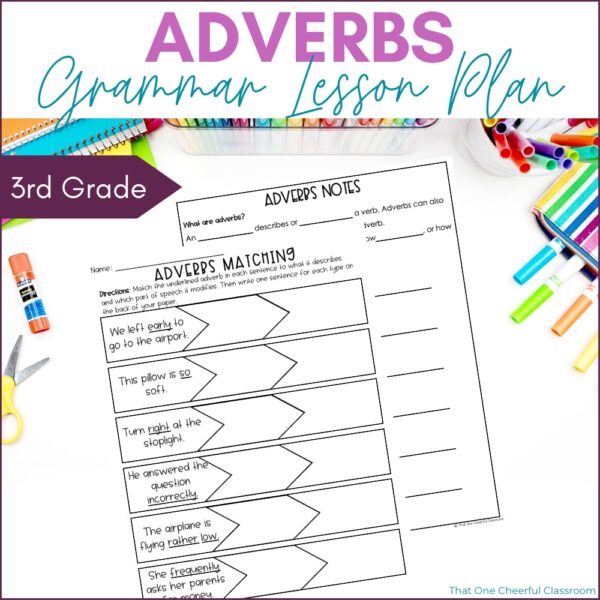 3rd Grade Adverbs Grammar and Writing Lesson & Worksheets | Made By ...