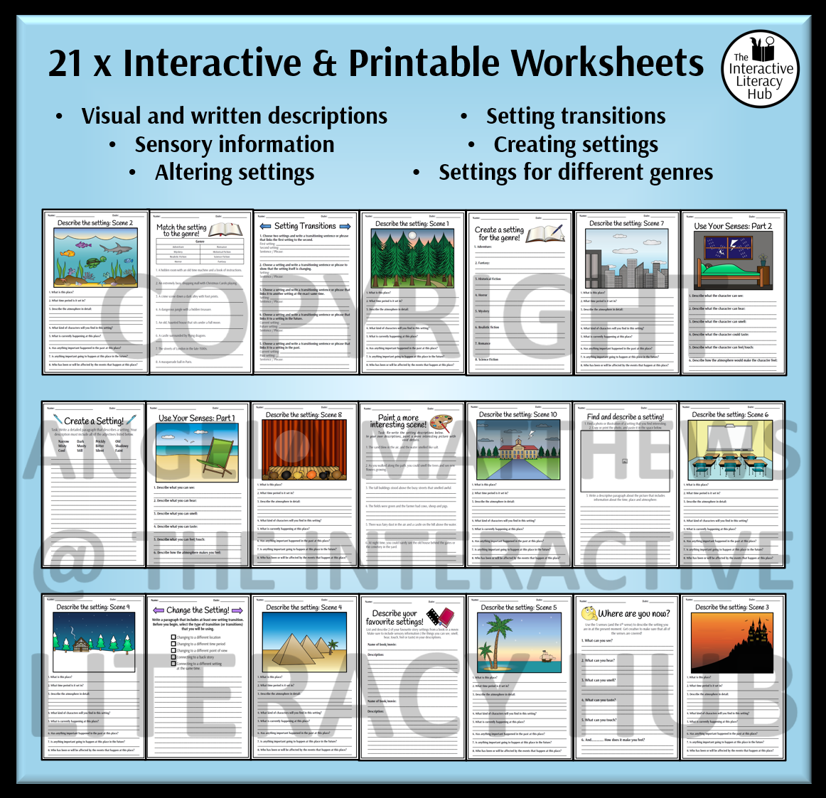 Story Settings Writing Bundle - Worksheets, Setting Wheels and ...