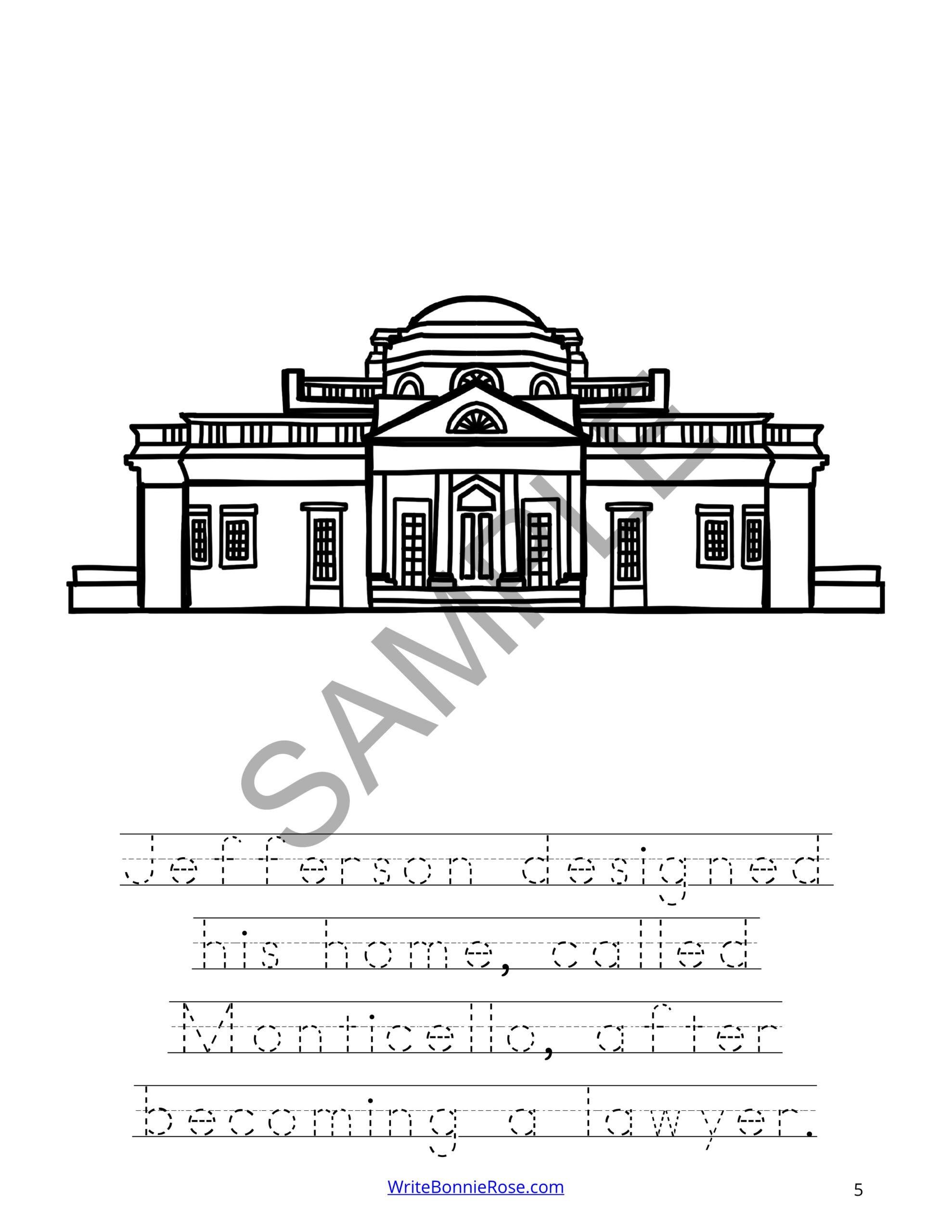 Thomas Jefferson Coloring Book - Level B | Made By Teachers
