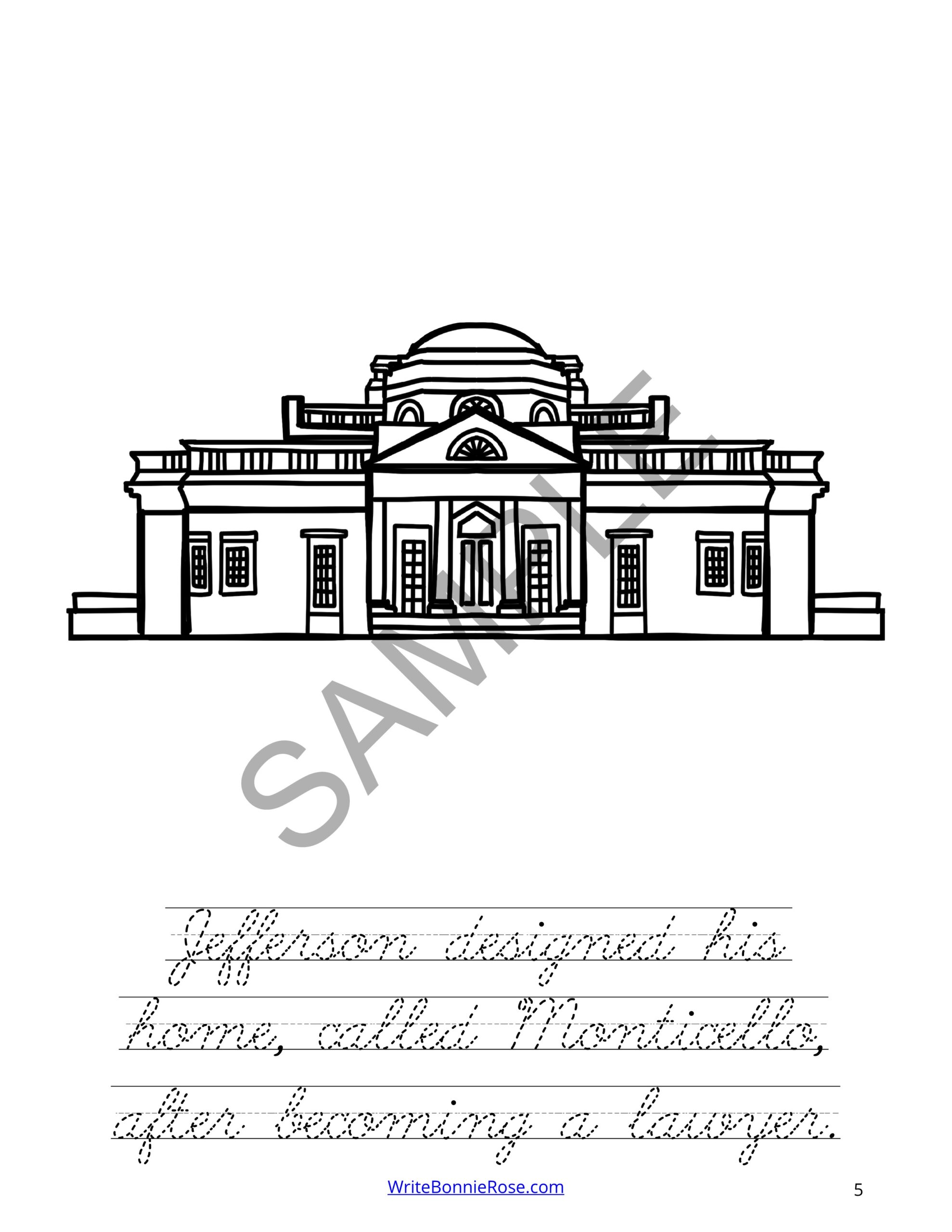 Thomas Jefferson Coloring Book - Level C | Made By Teachers