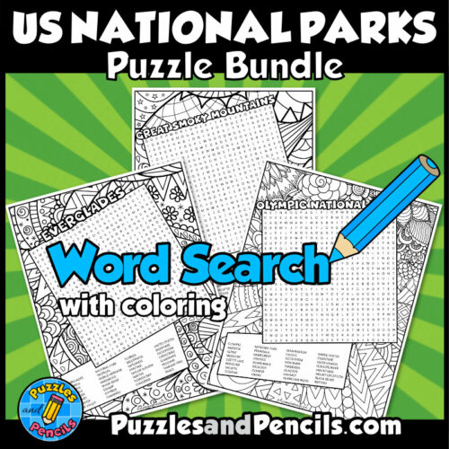 US National Parks Word Search Puzzle BUNDLE (part 2) | 10 National Park ...