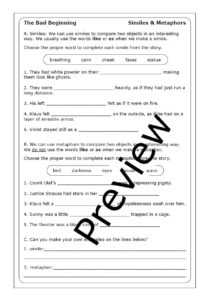 Lemony Snicket "The Bad Beginning" worksheets | Made By Teachers