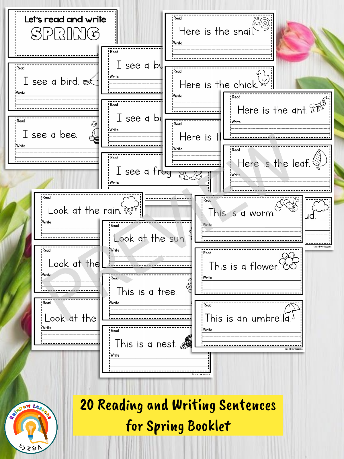 Spring Literacy Activities | Spring Emergent Readers | Spring Write the ...