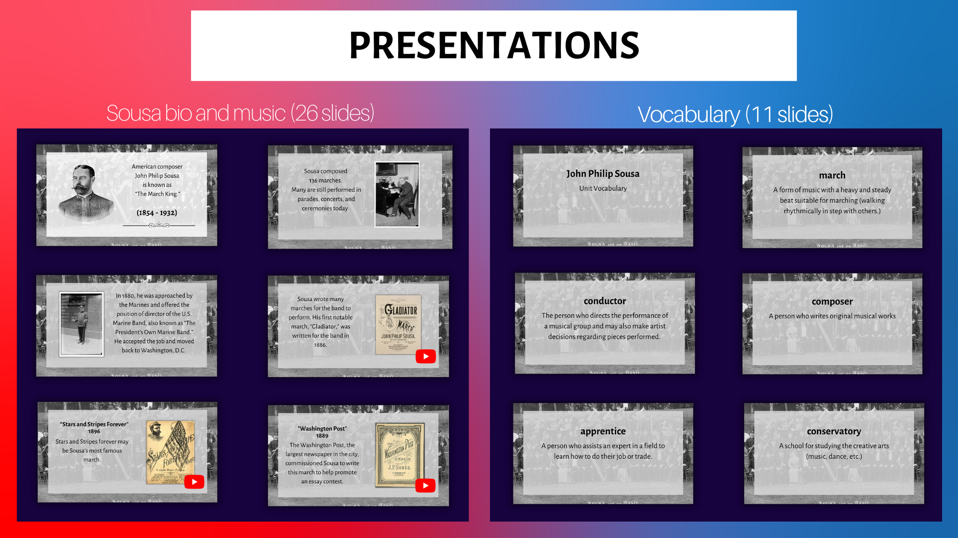 JOHN PHILIP SOUSA BIOGRAPHY a Middle School General Music Lesson | Made ...