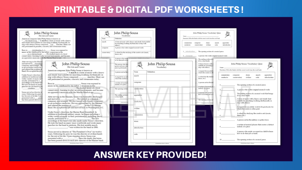 JOHN PHILIP SOUSA BIOGRAPHY a Middle School General Music Lesson | Made ...