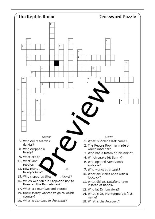 Lemony Snicket "The Reptile Room" worksheets | Made By Teachers