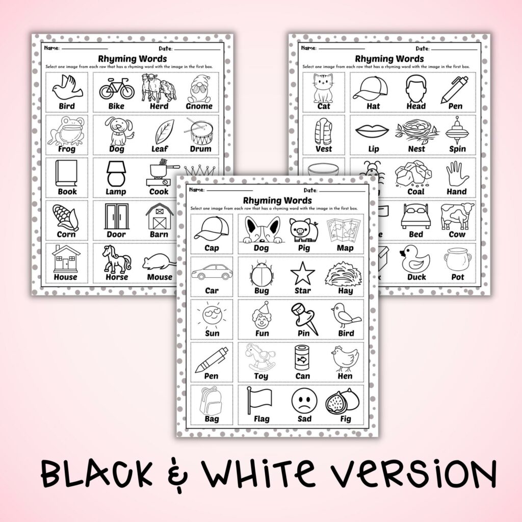 Rhyming Words Worksheets Kindergartners | National Poetry Month April ...