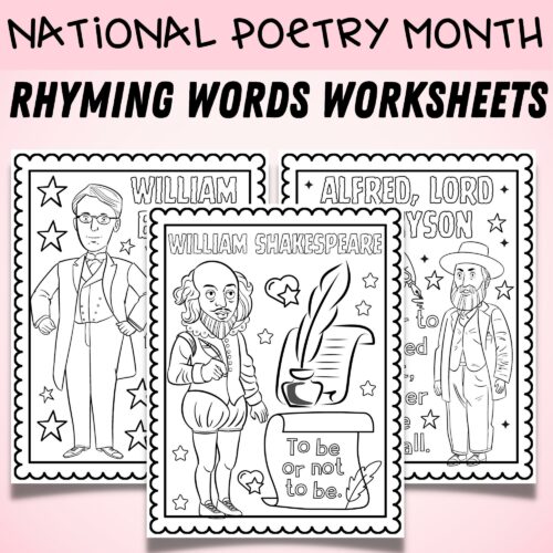 Famous Poets Coloring Pages | April National Poetry Month Coloring ...