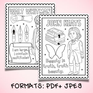 Famous Poets Coloring Pages | April National Poetry Month Coloring ...