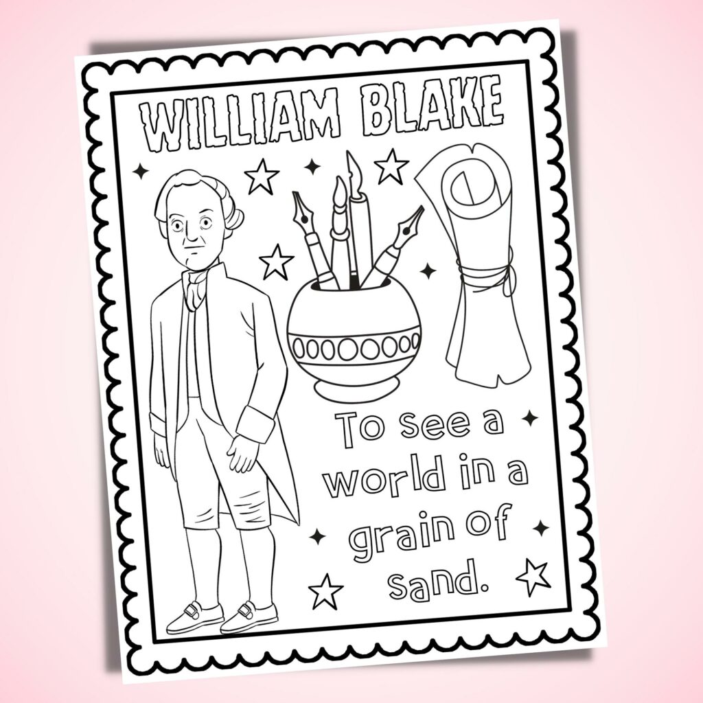 Famous Poets Coloring Pages | April National Poetry Month Coloring ...