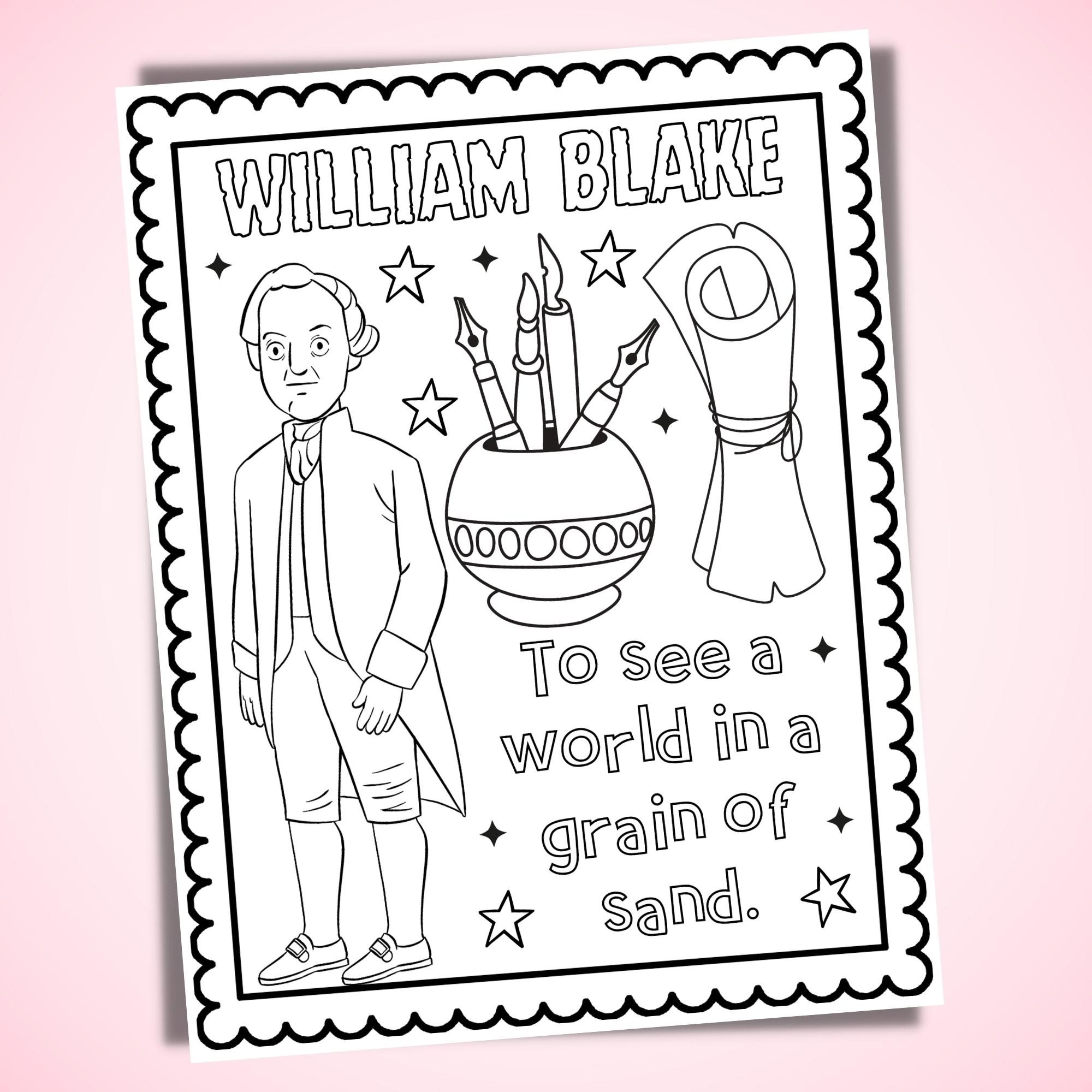 Famous Poets Coloring Pages | April National Poetry Month Coloring ...