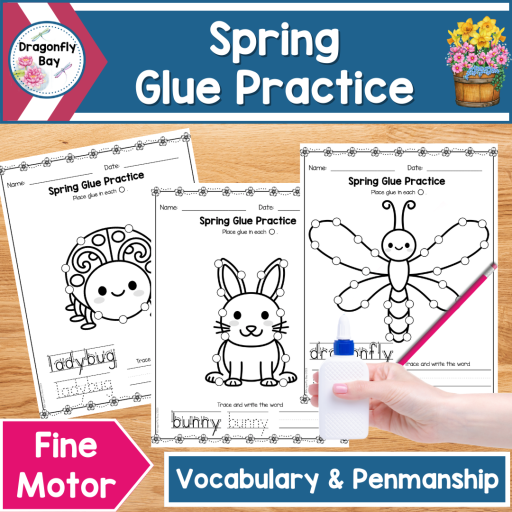 Spring Fine Motor Glue Practice and Tracing Vocabulary | Made By Teachers