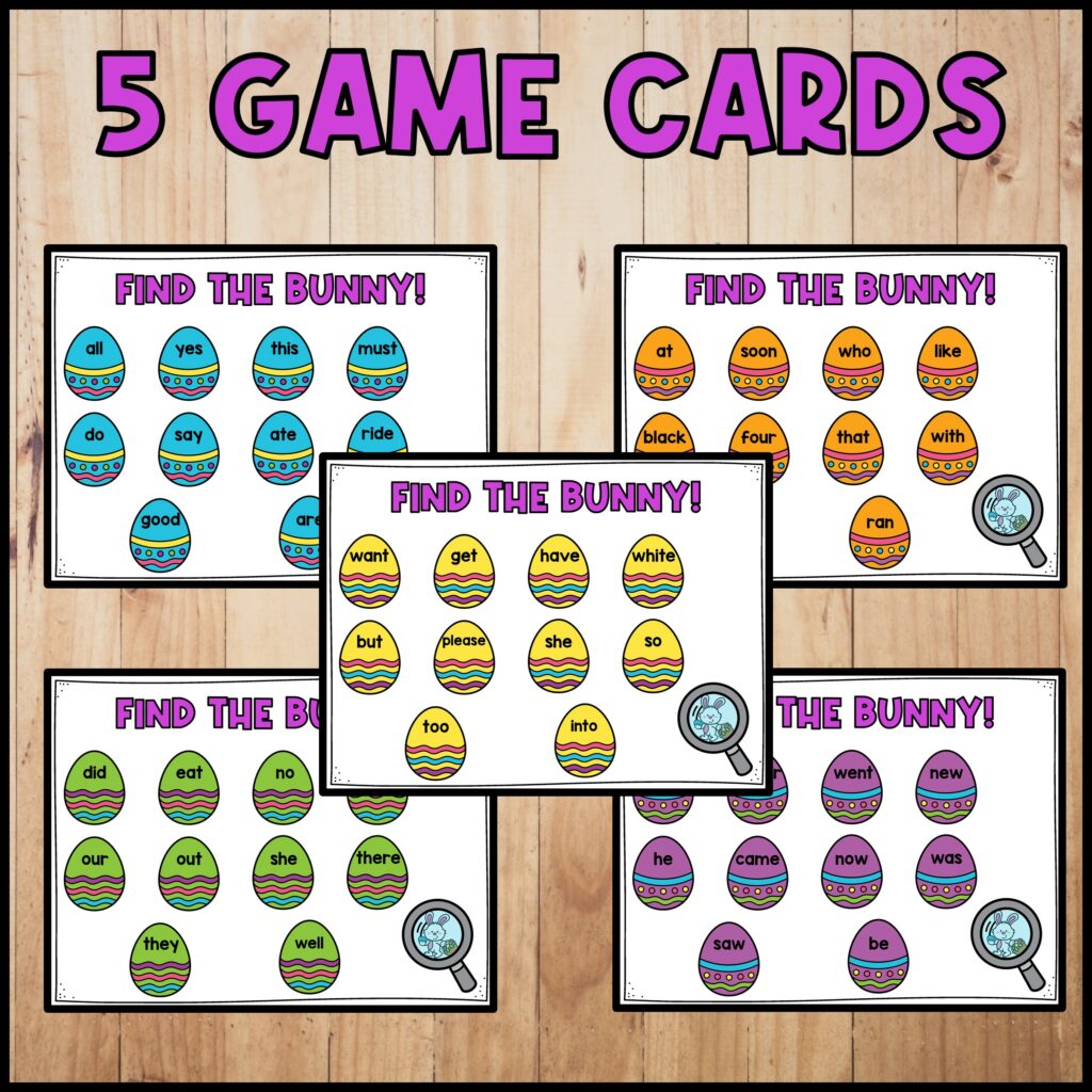 Kindergarten Sight Words | Easter Digital Hide & Seek – Easter Bunny ...
