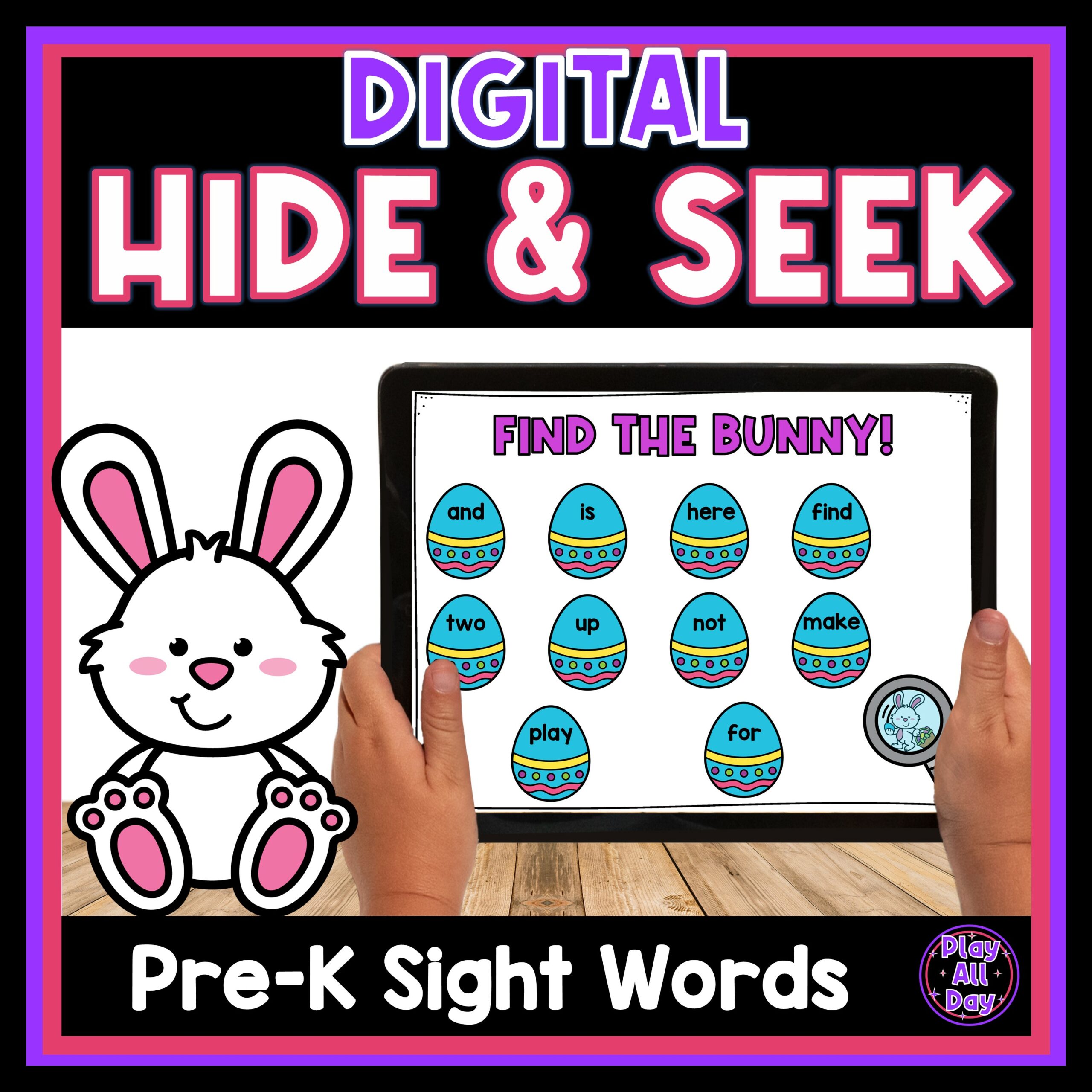 Pre-K Sight Words | Easter Digital Hide & Seek – Easter Bunny | Made By ...