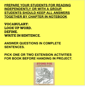 STONE FOX BY JOHN REYNOLDS GARDINER: READING LESSONS & ACTIVITIES UNIT ...