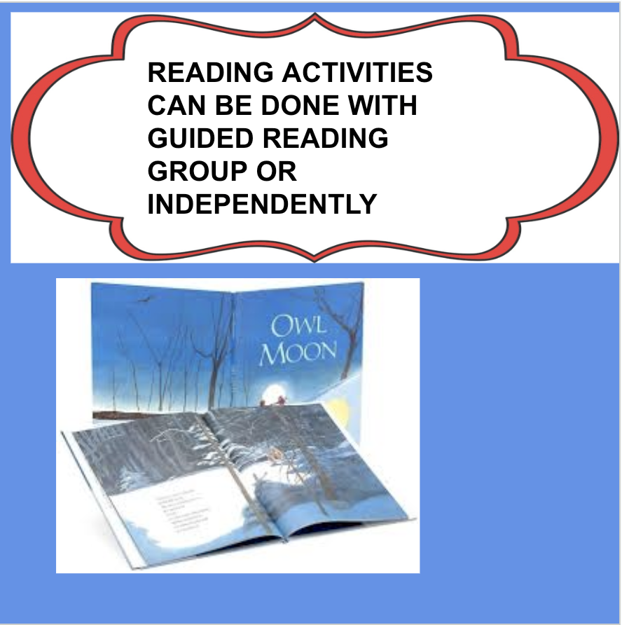 OWL MOON BY JANE YOLEN READING & INTERDISCIPLINARY UNIT | Made By Teachers
