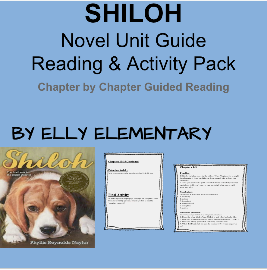 SHILOH READING LESSON PLANS NOVEL UNIT GUIDE Made By Teachers