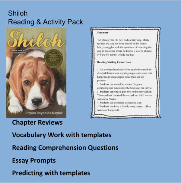 SHILOH READING LESSON PLANS NOVEL UNIT GUIDE | Made By Teachers