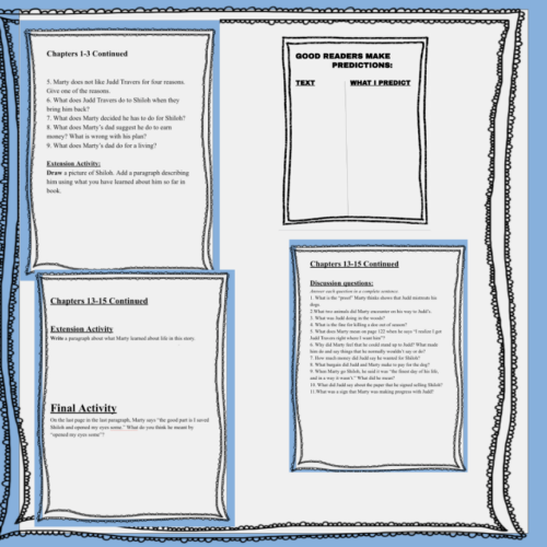 SHILOH READING LESSON PLANS NOVEL UNIT GUIDE | Made By Teachers