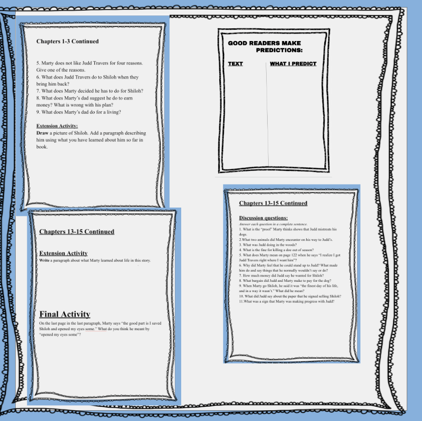 SHILOH READING LESSON PLANS NOVEL UNIT GUIDE | Made By Teachers