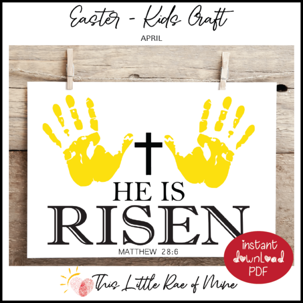 He is Risen - Jesus - Matthew 28:6 - Religious Easter - Handprint Art ...