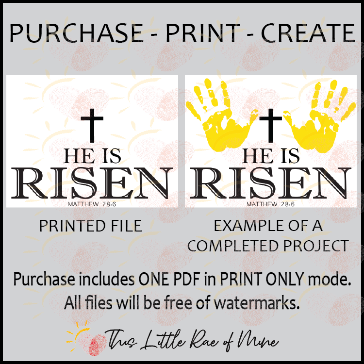 He is Risen - Jesus - Matthew 28:6 - Religious Easter - Handprint Art ...