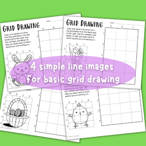 Easter Grid Drawing Worksheets - Bunnies, Chicks, Eggs - Grid Method ...