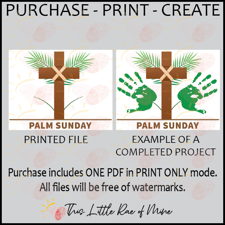 Palm Sunday - Religious Easter - Jesus - Handprint Art - Keepsake ...