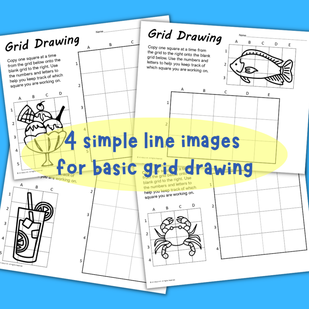 Summer Grid Drawing Worksheets - End of Year Grid Method Art Activities ...